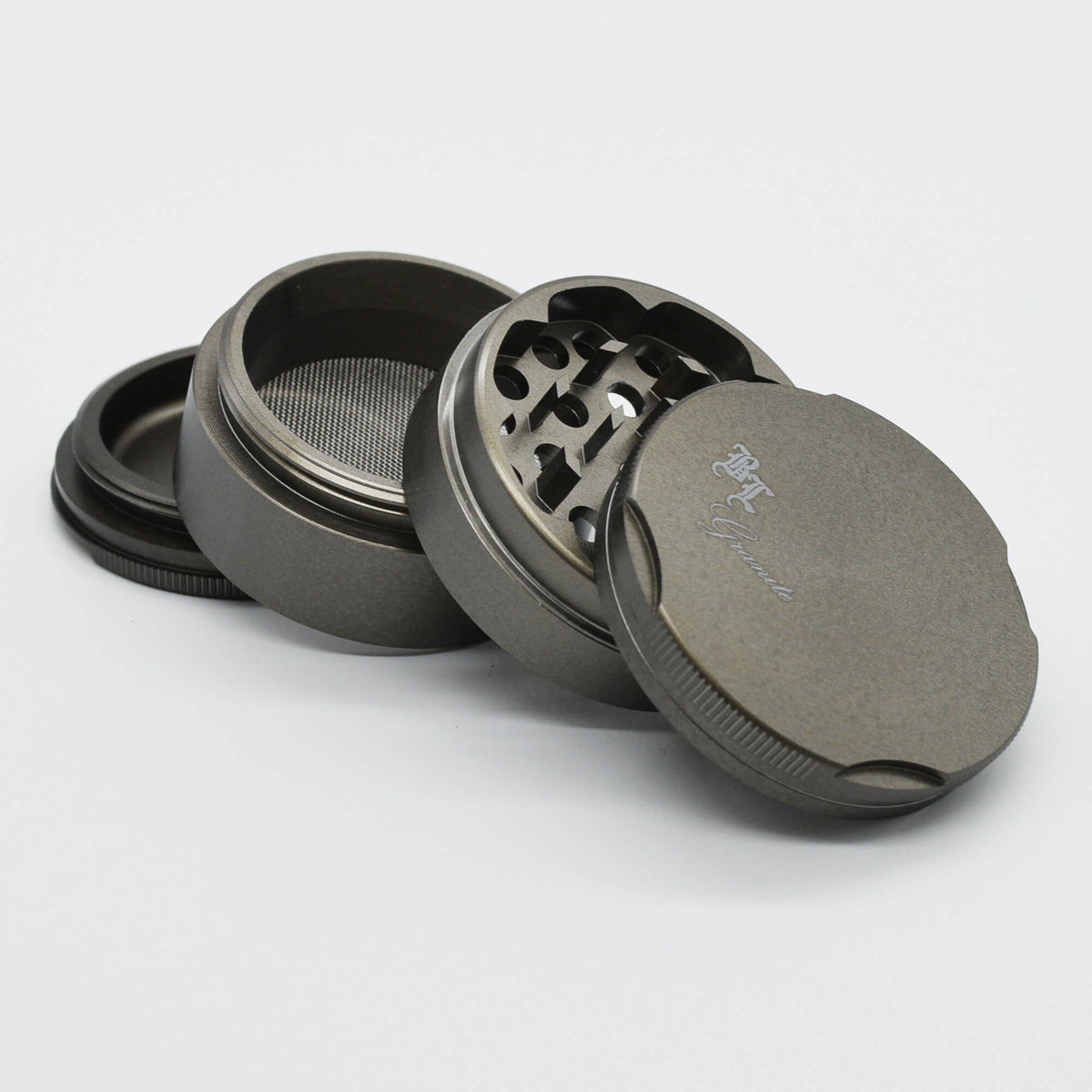 Black Leaf Granite Grinder / Crusher Ø 50 mm 4 tlg - Smokerhontas